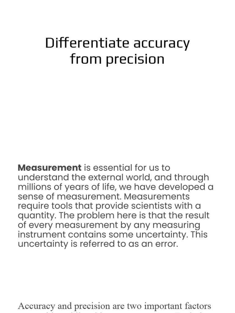 Accuracy vs Precision in Measurements | PDF | Accuracy And Precision | Observational Error