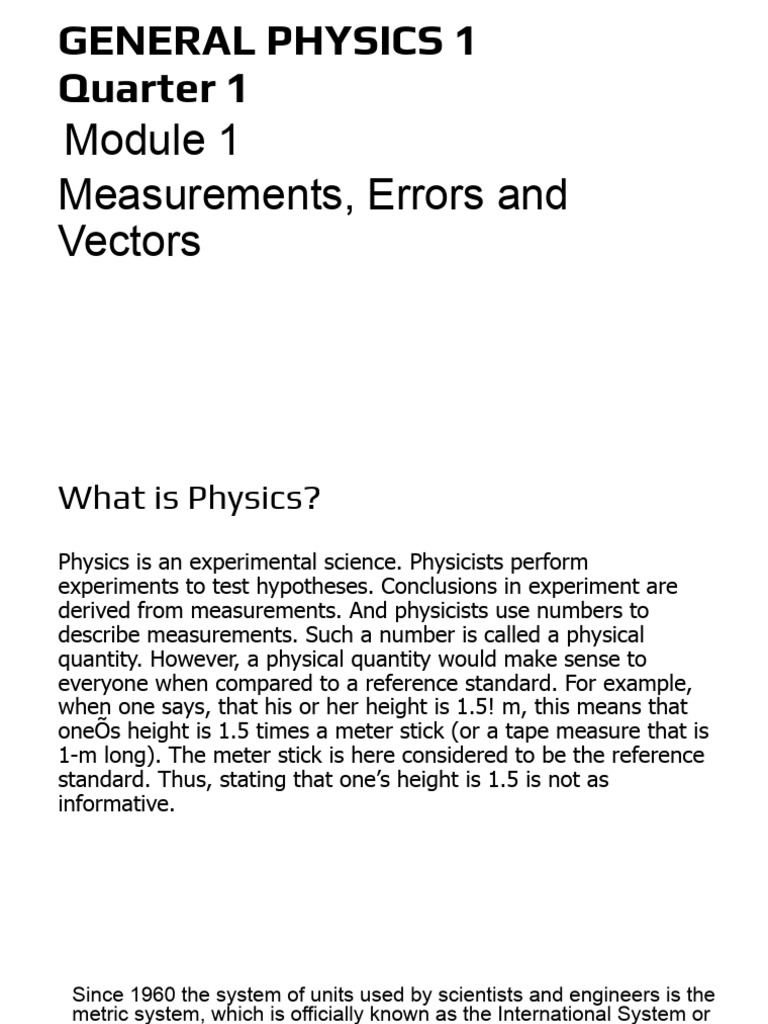 Physics Measurements and Scientific Notation | PDF | Measurement ...
