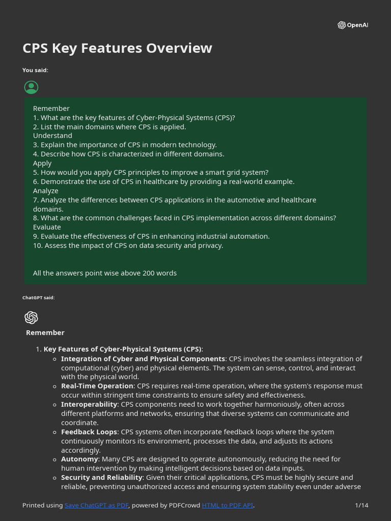 CPS Unit 1 & 2 | PDF