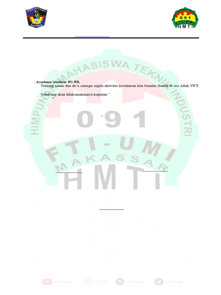 070.Srt Undangan Bazar HIMSAB FS UMI | PDF