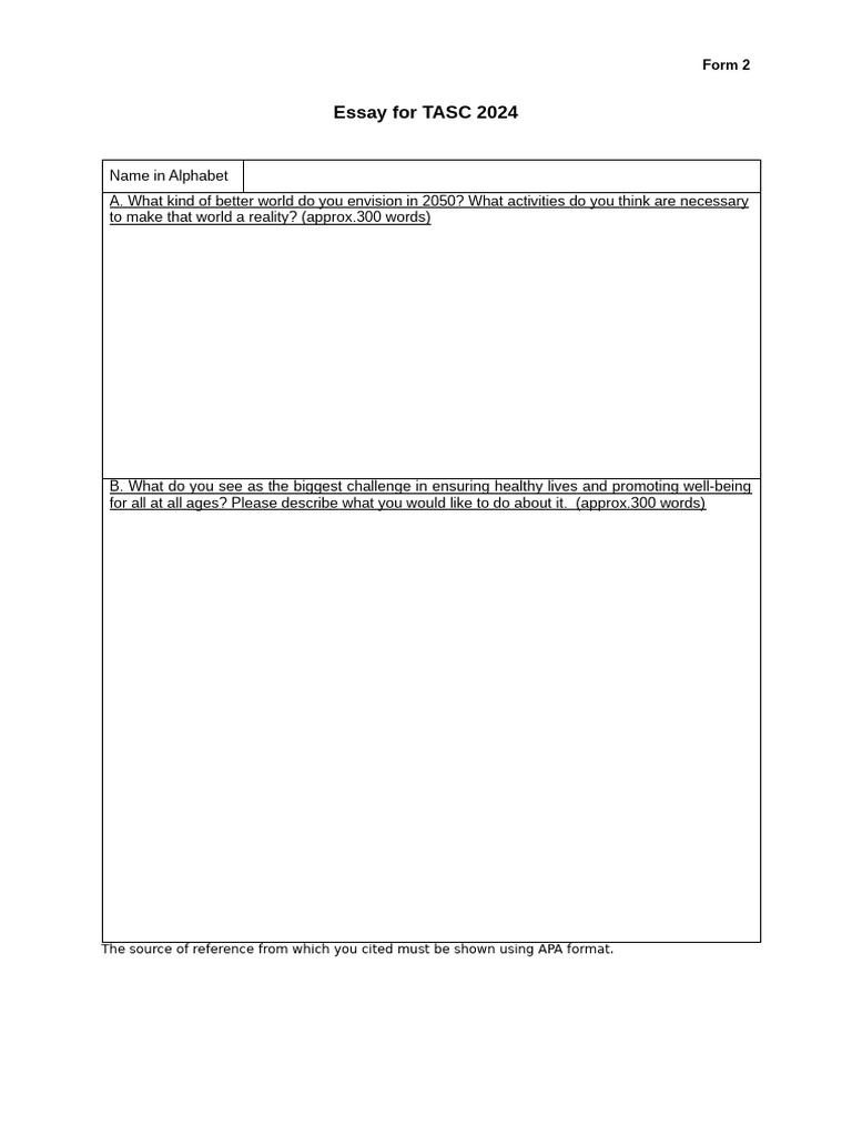 Form Essay For TASC 2024 | PDF
