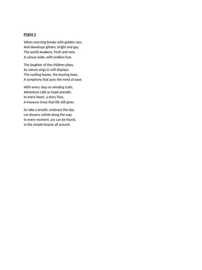 Poem 3 | PDF