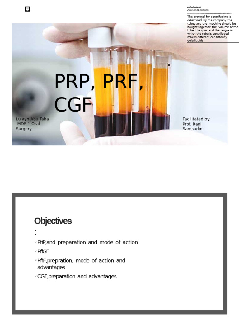 PRP, PRF, CGF | PDF