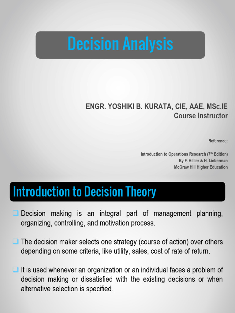 Decision Analysis | PDF