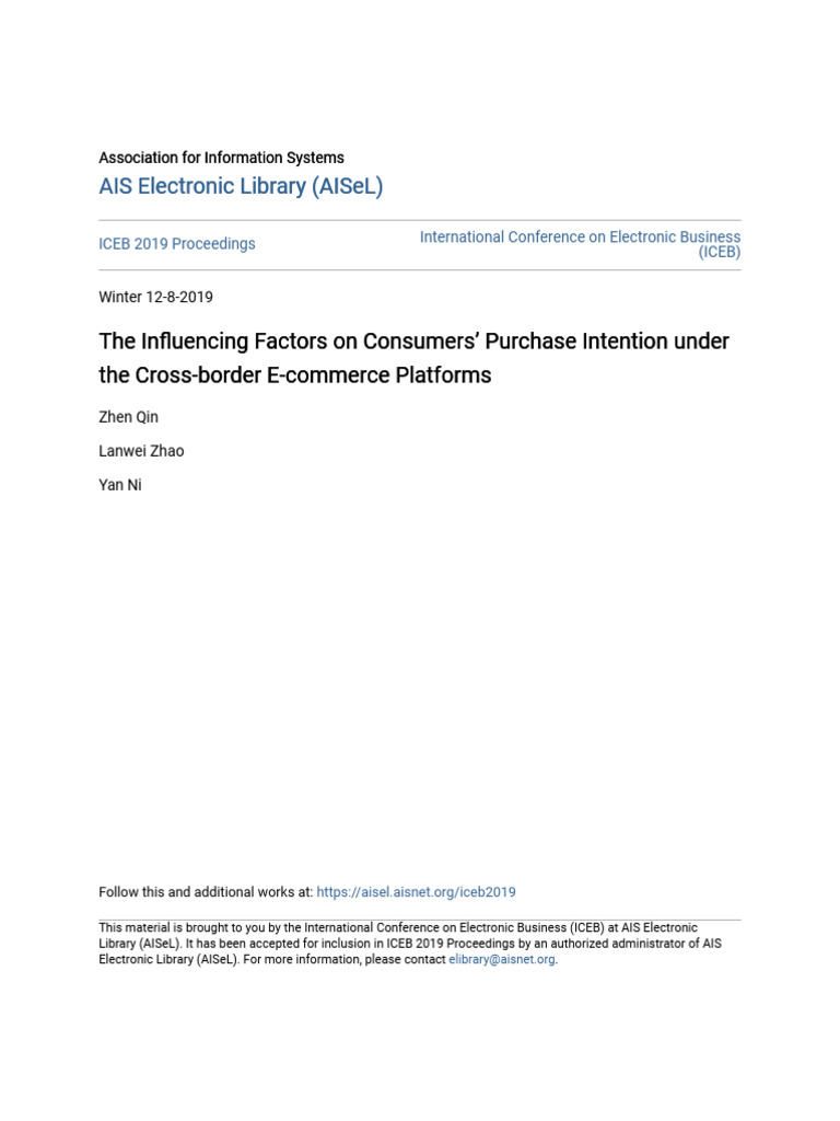 The Influencing Factors On Consumers - Purchase Intention Under TH | PDF