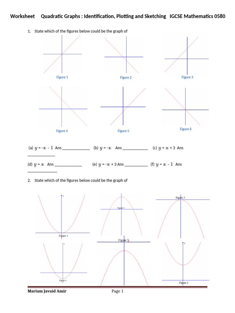 IGCSE Math: Graph Identification | PDF | Mathematical Analysis ...