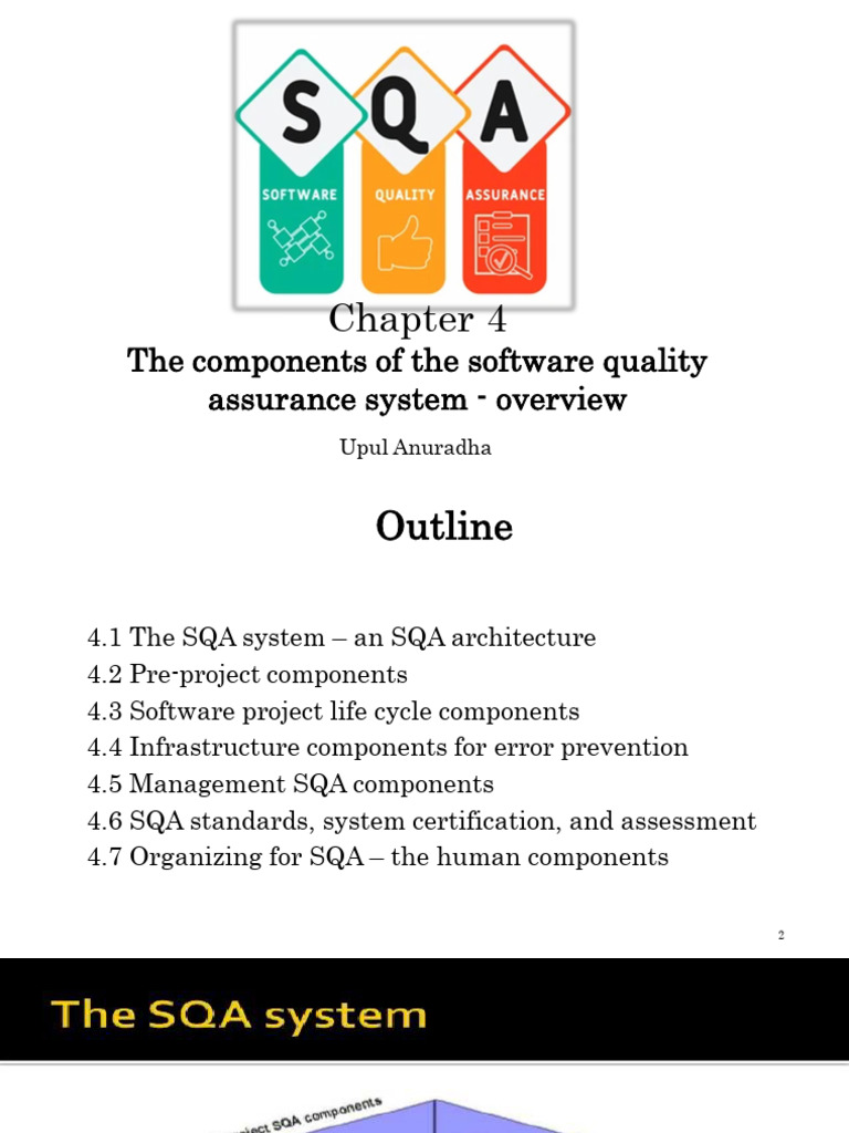 Lecture 5 - SQA_Chapter4_Components of Software Quality Assurance | PDF