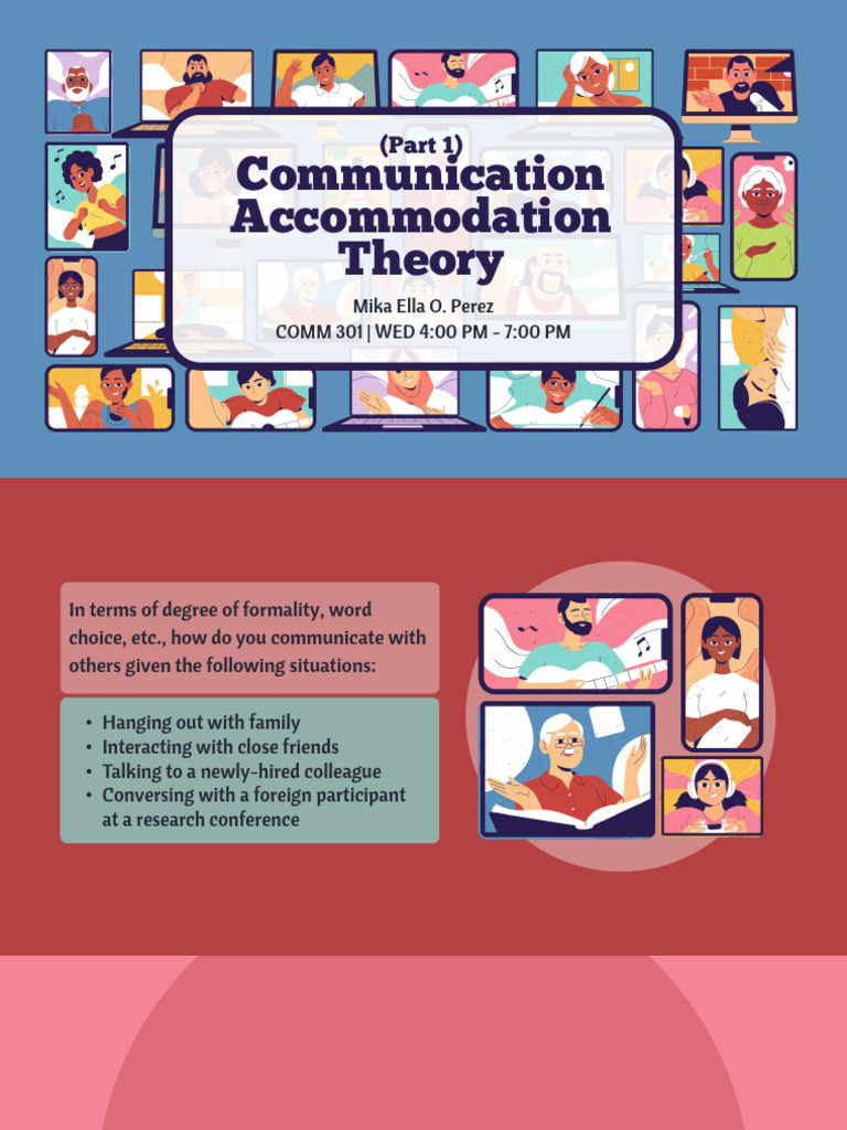 COMM 301 - PEREZ - Communication Accommodation Theory and Discourse Analysis | PDF