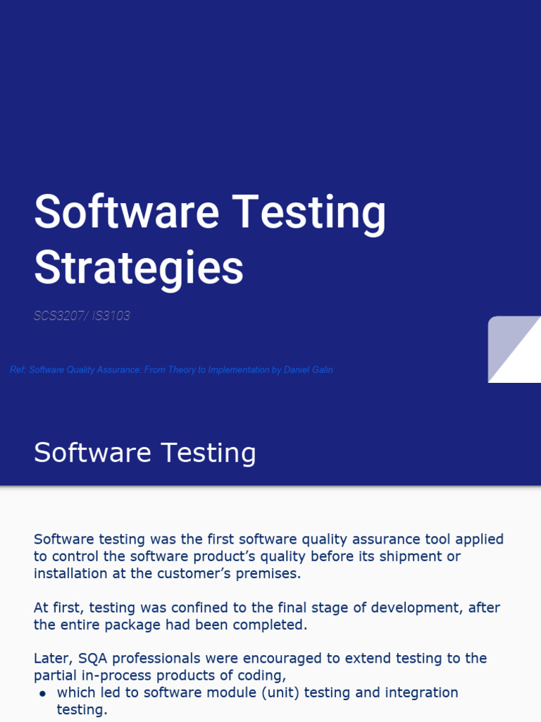 Lecture 7 - SW Testing - Strategies | PDF Lecture 7 - SW Testing - Strategies | PDF