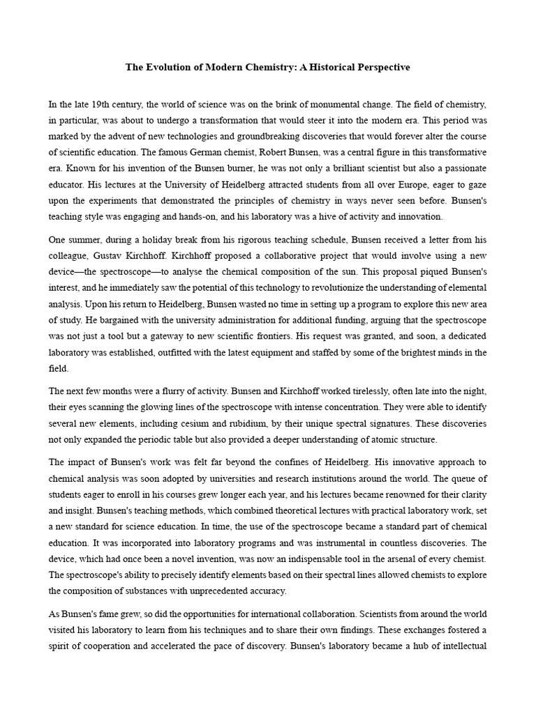 The Evolution of Modern Chemistry | PDF