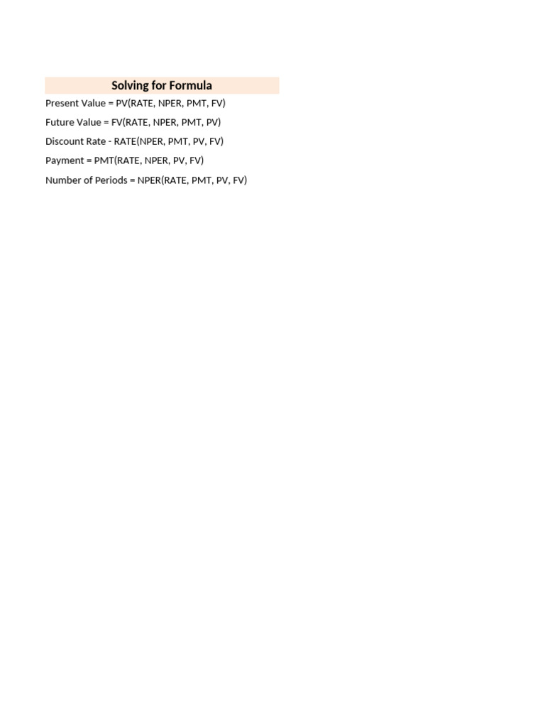 Tổng Hợp Công Thức FIN202 | PDF