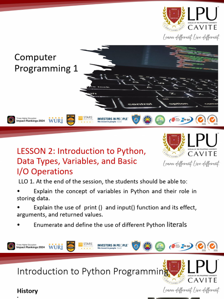 2. Introduction to Python (2) | PDF