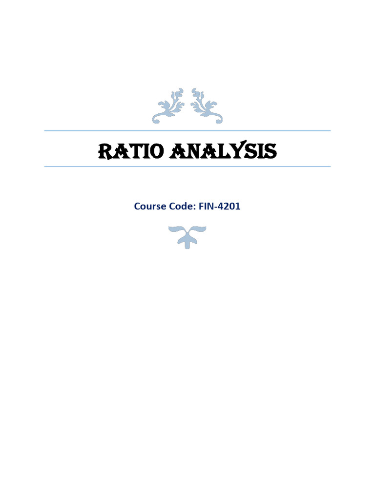 Ratio Analysis | PDF