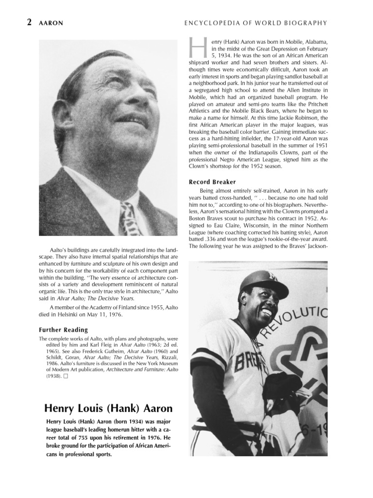 Henry Louis (Hank) Aaron: Aa Ron | PDF