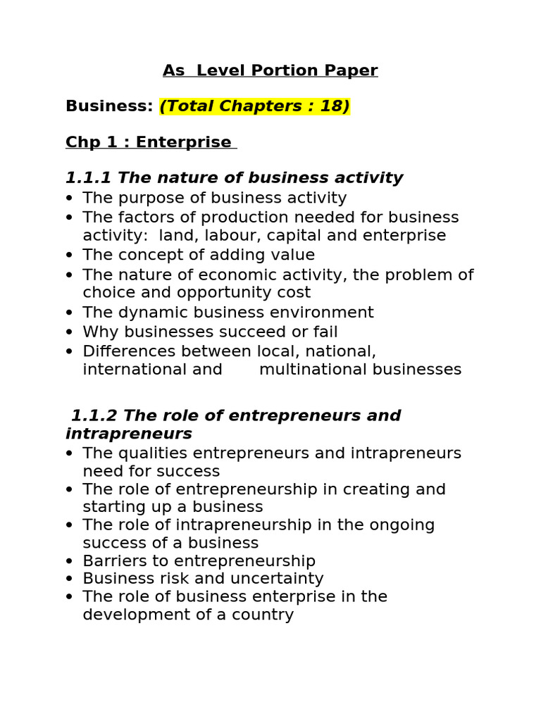 As Level Portion Paper | PDF