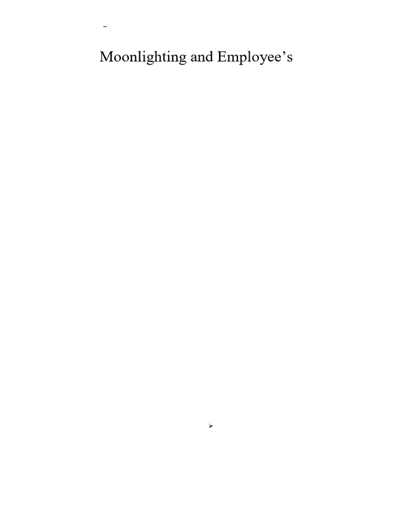 Moonlighting and Employee's Performance: A Study of Academic Staff of Federal Polytechnics in ...