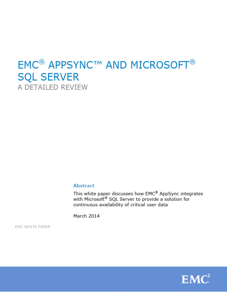 Docu51724 - White Paper - AppSync and Microsoft SQL Server - A Detailed ...