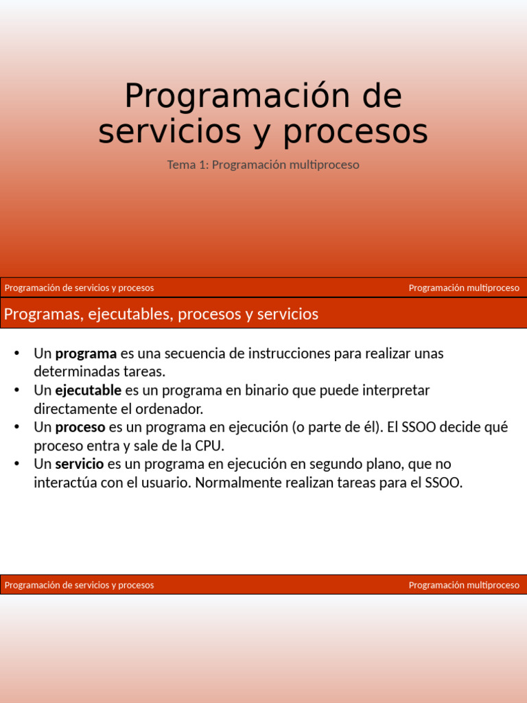 Tema 1 - Programación Multiproceso | PDF