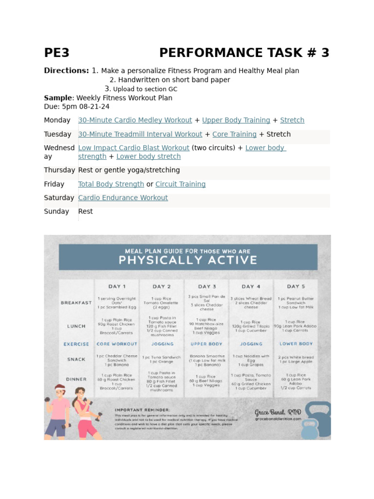 Pe3 Performance Task | PDF