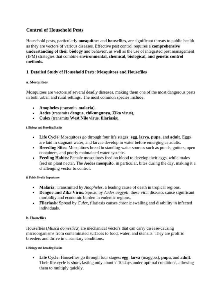 Control of Household Pests | PDF