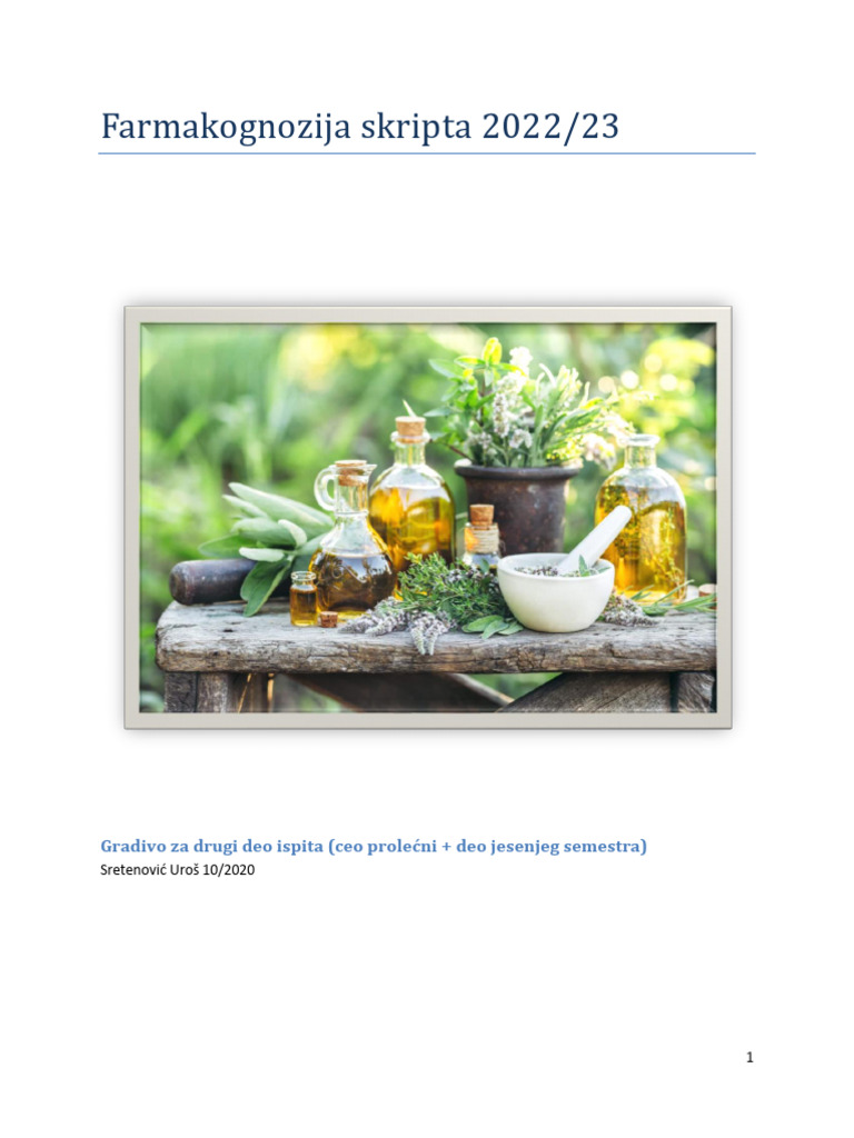 Farmakognozija Skripta 2022-23 Drugi Deo | PDF