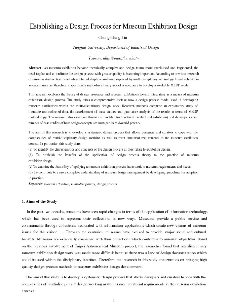 Design Process For Museum & Exhibition | PDF | Museum | Case Study