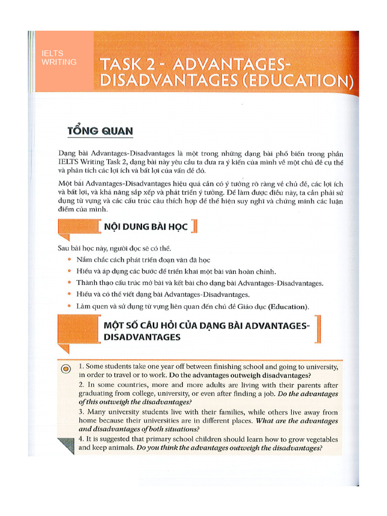 IELTS Writing Task 2 - Advantage + Disadvantage | PDF