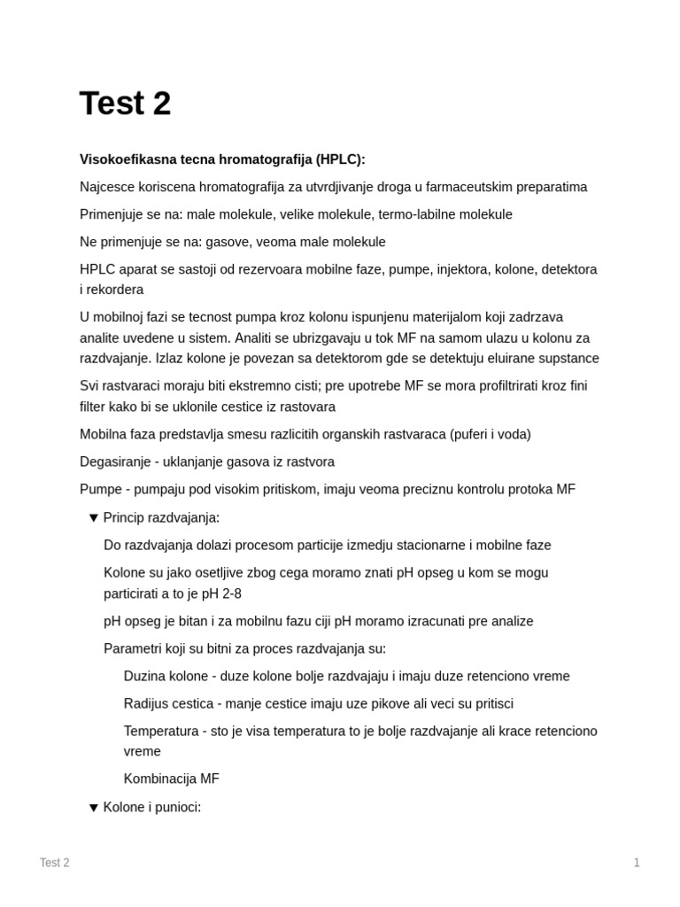 Analitika I Kontrola Lekova Test 2 | PDF