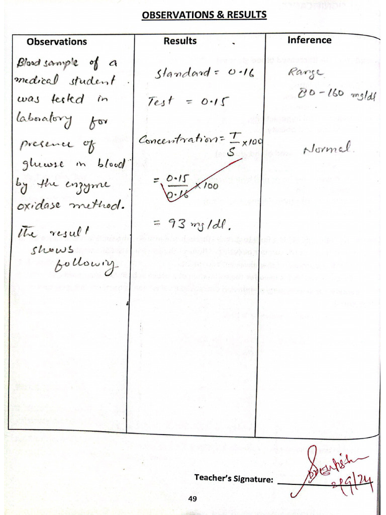 Biochem Practical Tables | PDF