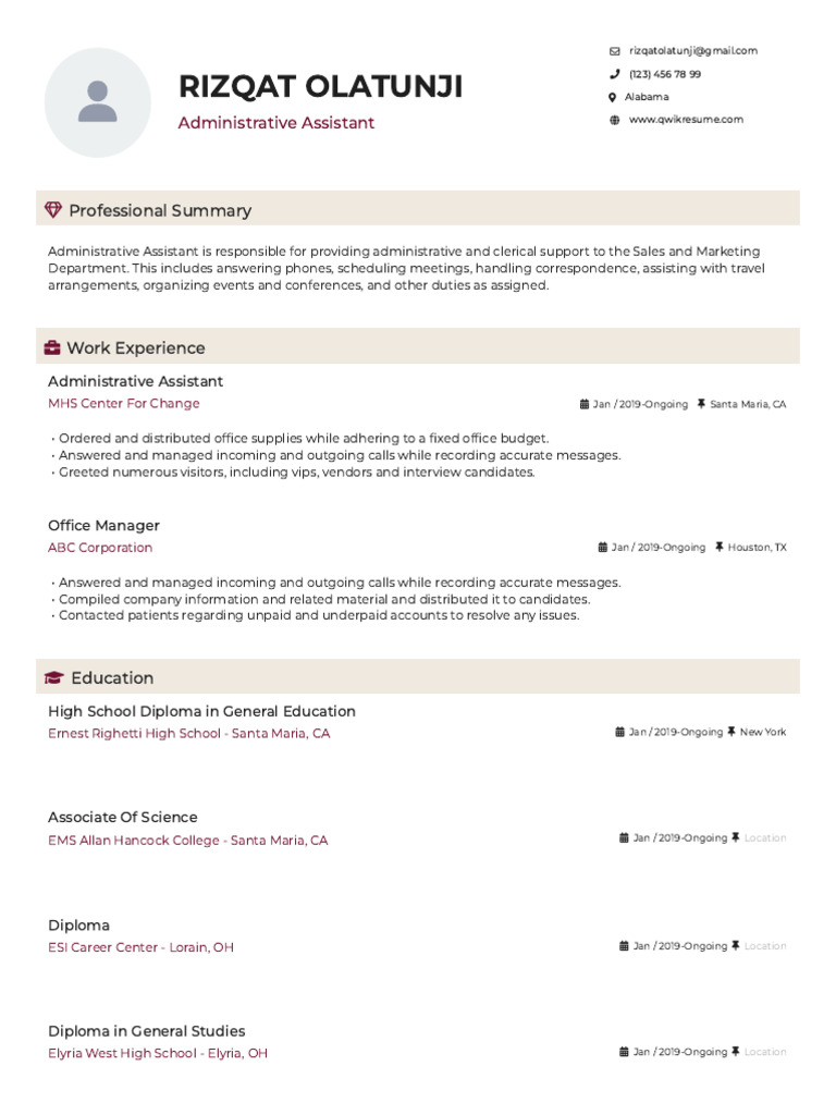 QwikResume - Your guide to perfect resume | PDF
