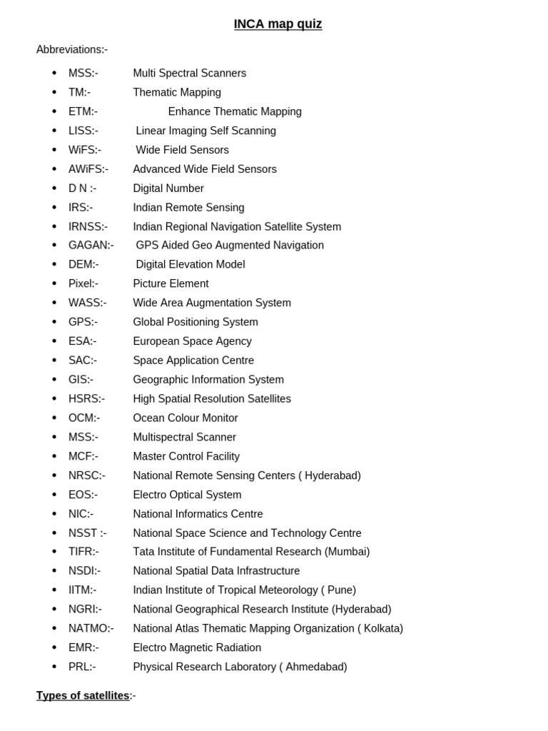 INCA Map Quiz. Related Information | PDF