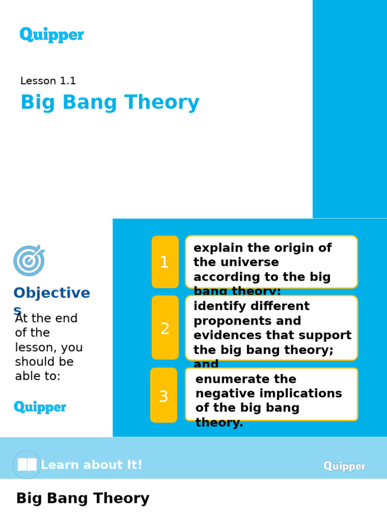 Earth Science SHS 1.1 Big Bang Theory | PDF