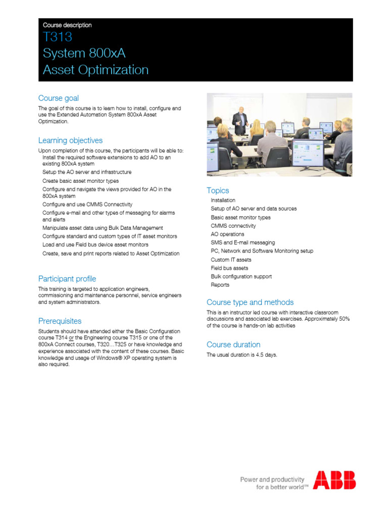 2PAA102989 B en System 800xa Course T313 Asset Optimization | PDF