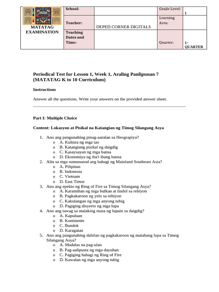 APAN Q1-DEPED CORNER DIGITALS | PDF