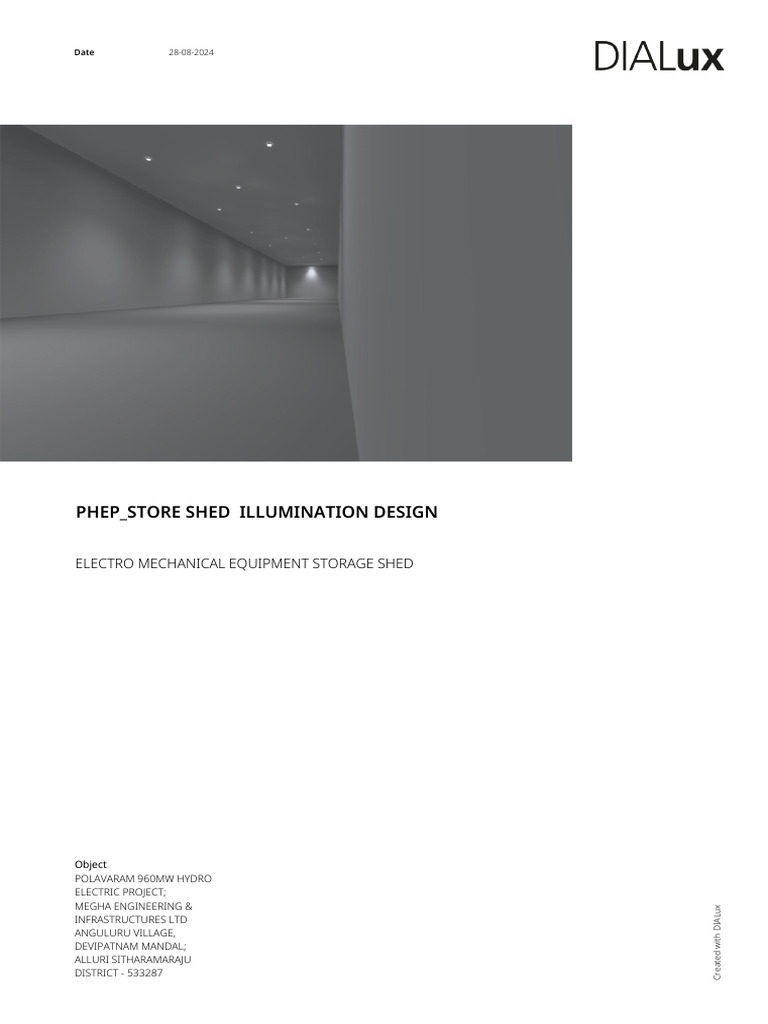 PHEP - STORE SHED ILLUMINATION DESIGN - Report | PDF