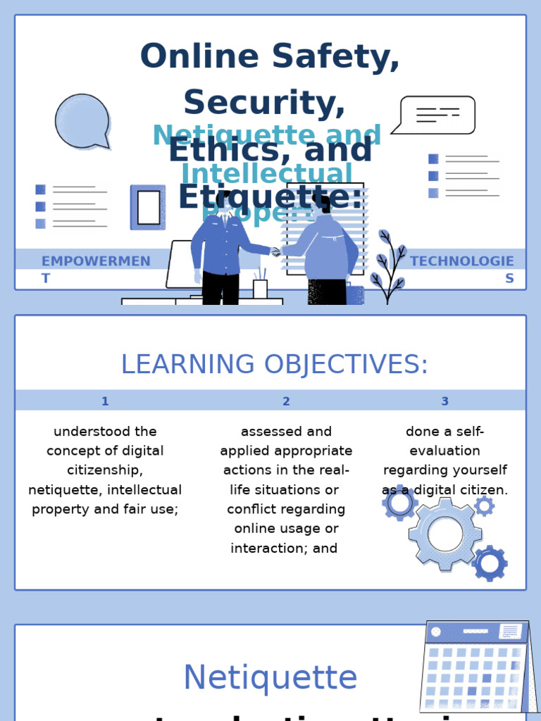 Lesson 2 - Online Safety, Security, Ethics, and Etiquette - Netiquette ...