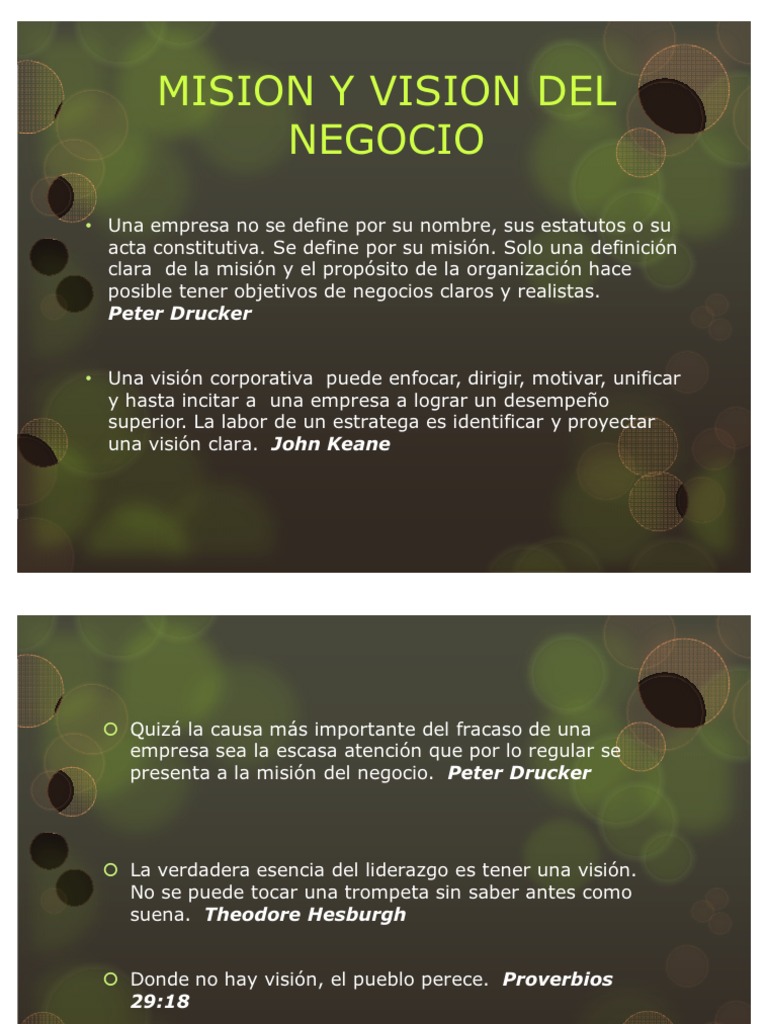 Mision y Vision Del Negocio | PDF