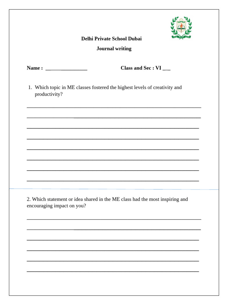 Grade 6 Journal | PDF