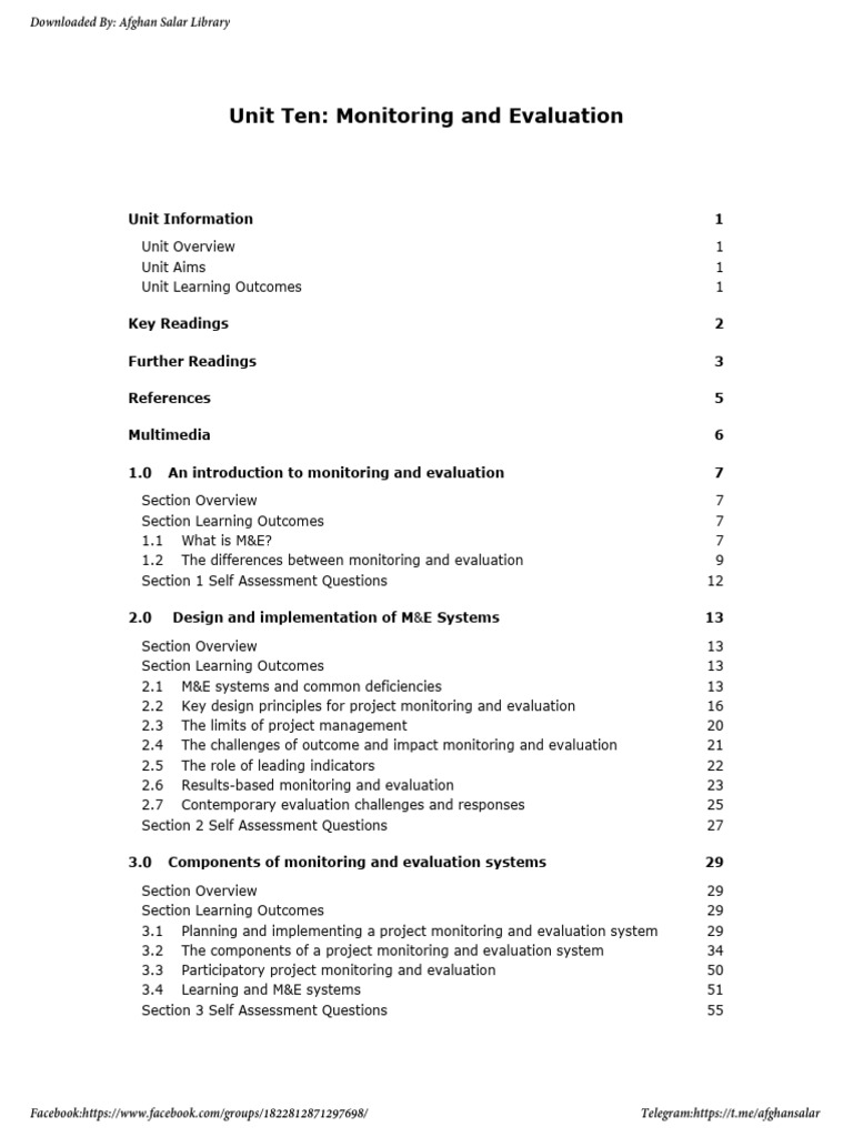 Monitoring and Evaluation | PDF | Evaluation | Computers