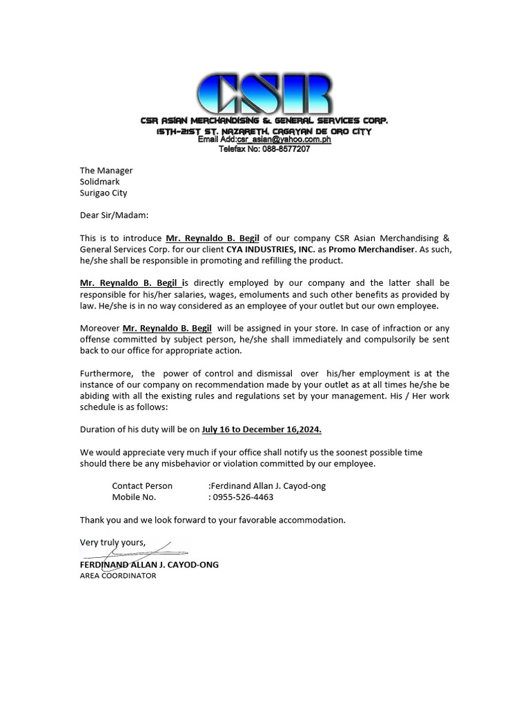 Intro Letter | PDF