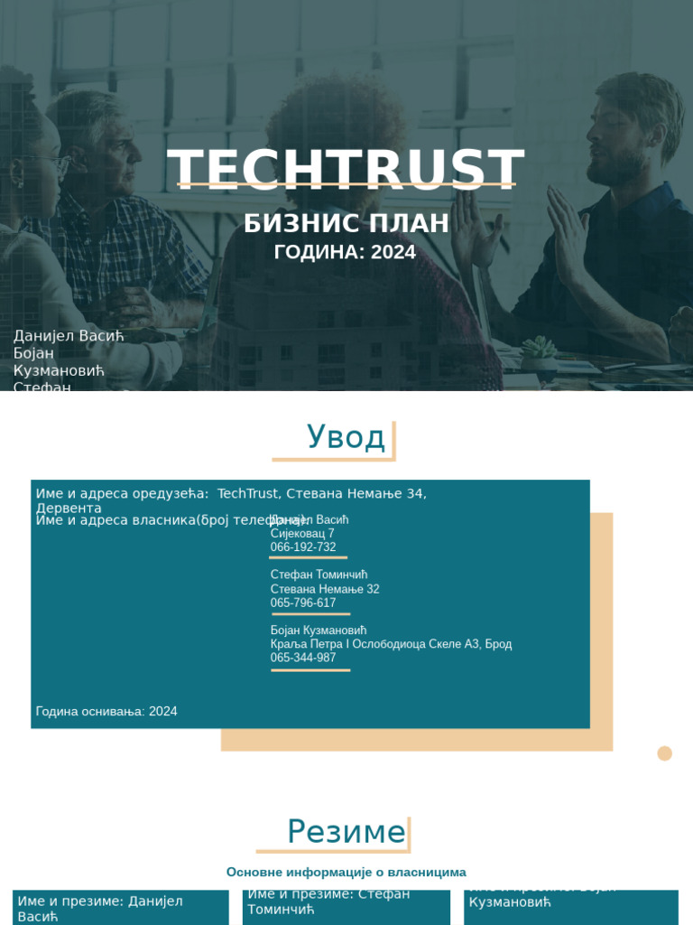 Techtrust Biznis Plan | PDF