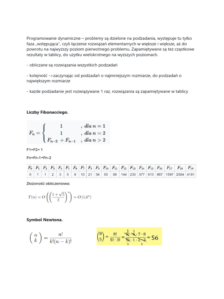 Progowanie Dynamiczne | PDF