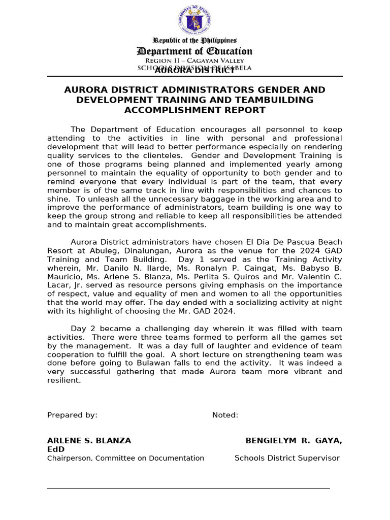 Gad Accomplishment | PDF