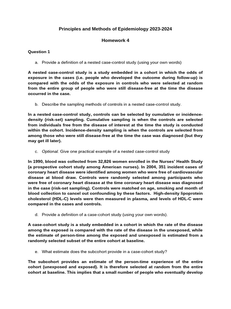 Homework 4 Model Answers | PDF