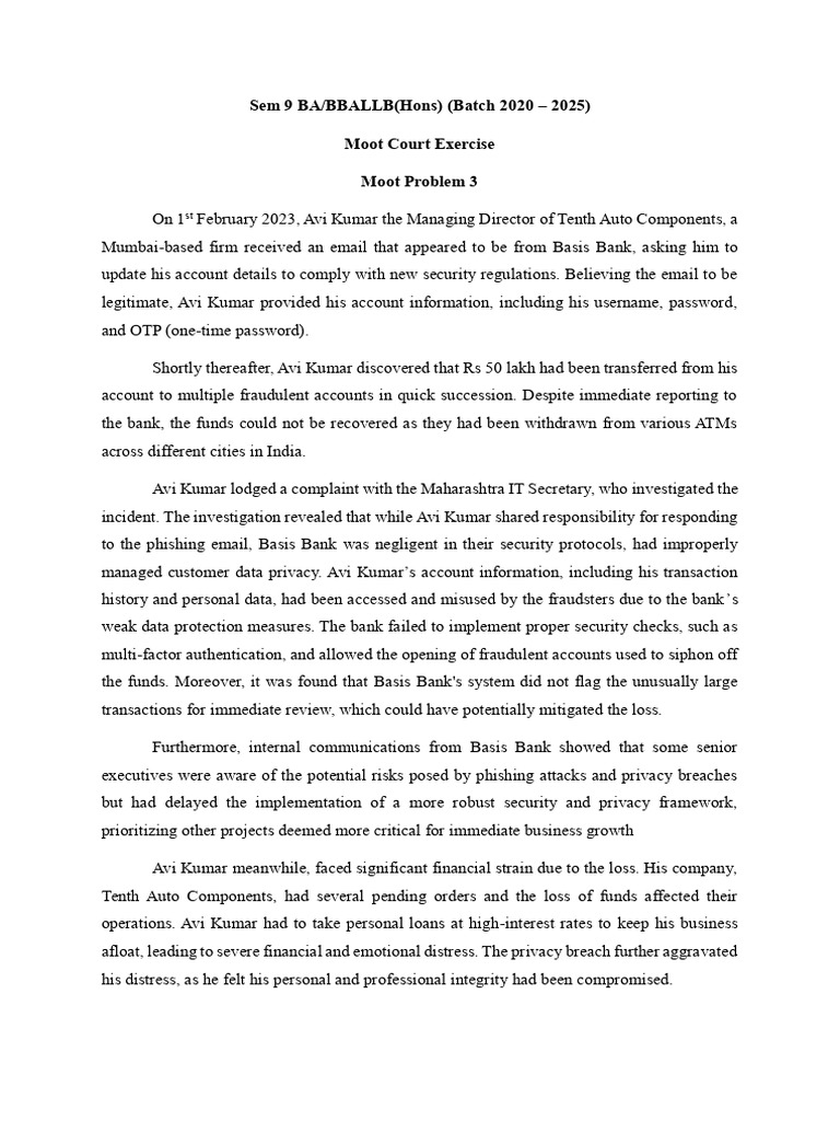 Moot Problem 3 | PDF