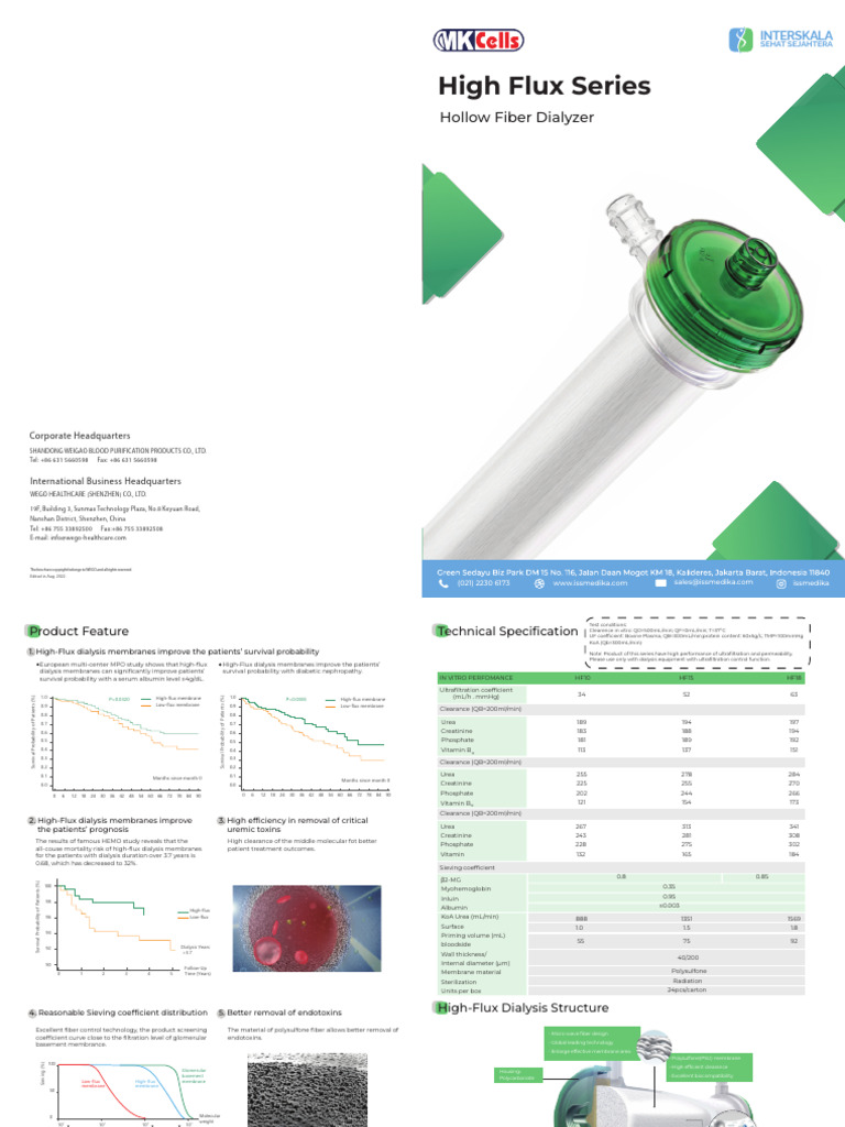 brosur dialyzer hf10 press | PDF