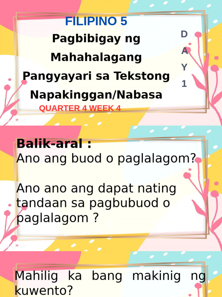 Q4 W4 Filipino 5 | PDF