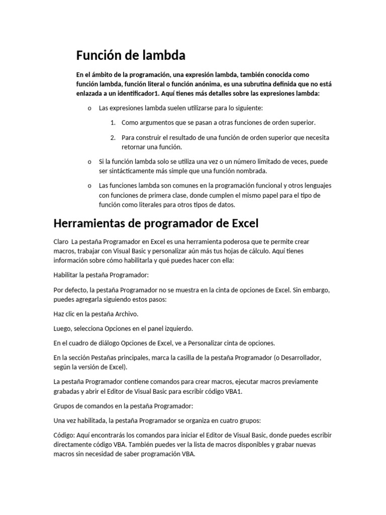Función de Lambda | PDF