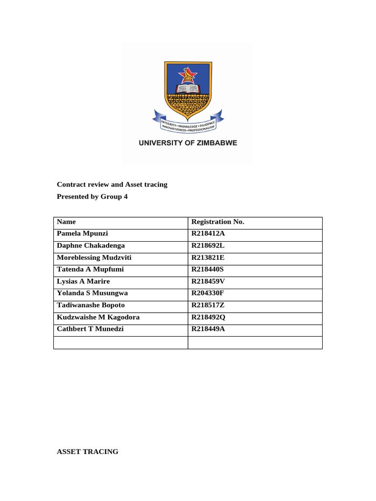 Asset Tracing & Contract Review Guide | PDF | Audit | Fraud