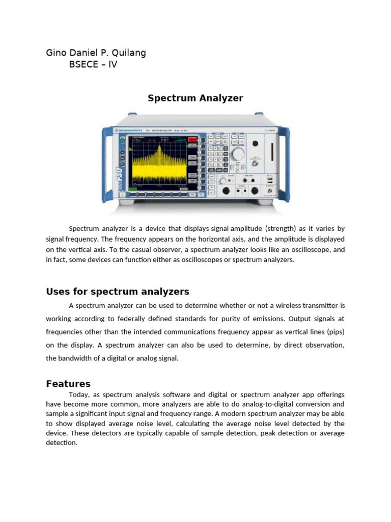 Spectrum Analyzer | PDF